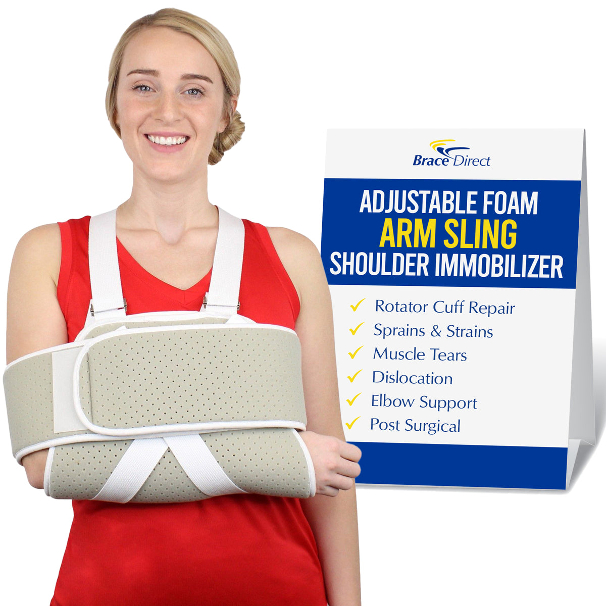 Brace Direct Shoulder Sling | Foam Arm Support for Recovery ...