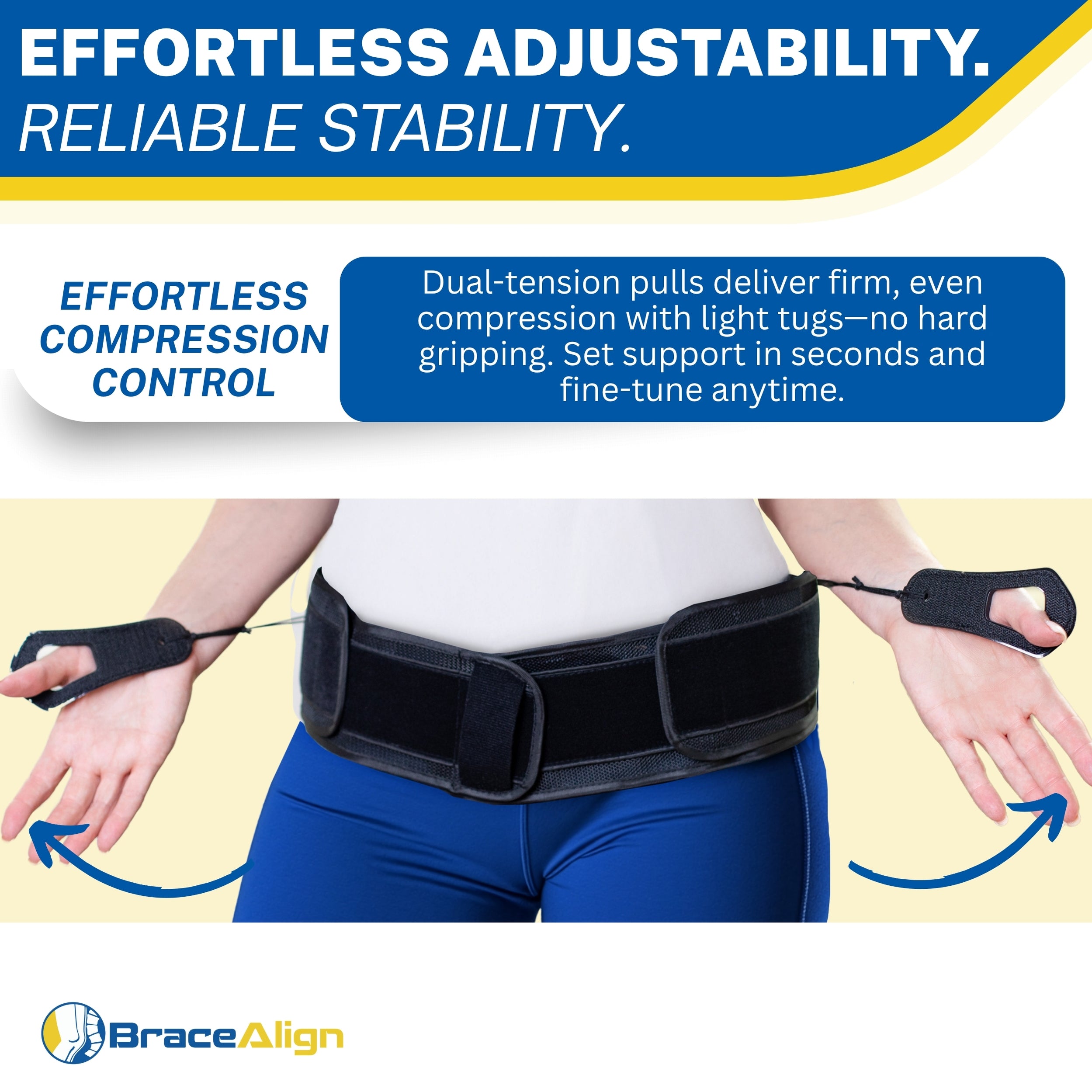 Brace Align GlideFit Adjustable SI Belt for Sacroiliac Joint, Hip ...