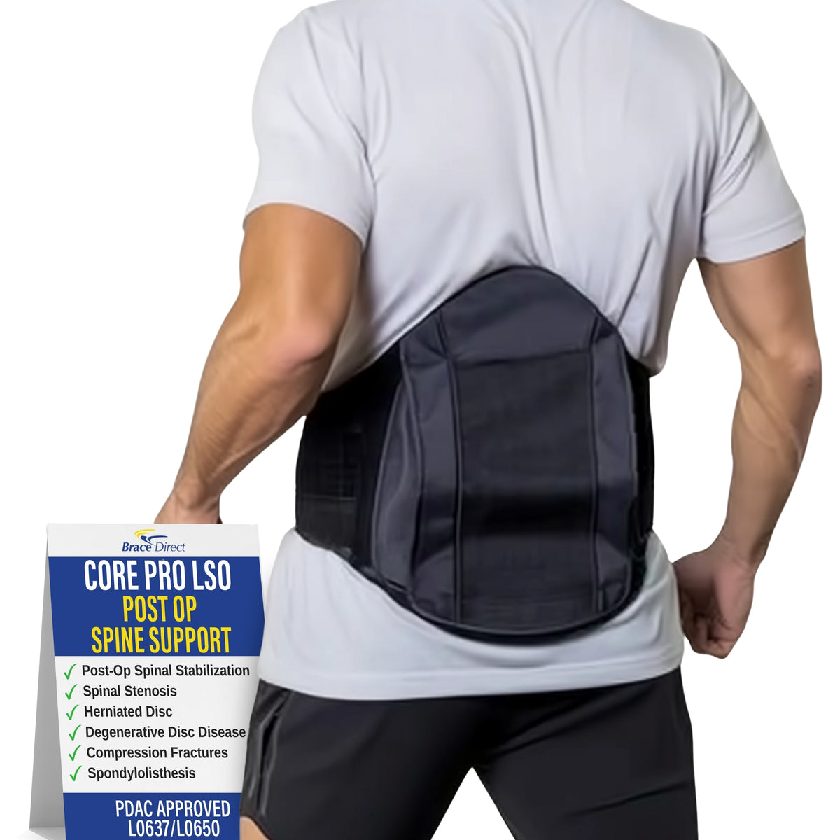 Brace Align Core Pro LSO Back Brace - Lumbar Sacral Orthosis with 6:1 ...