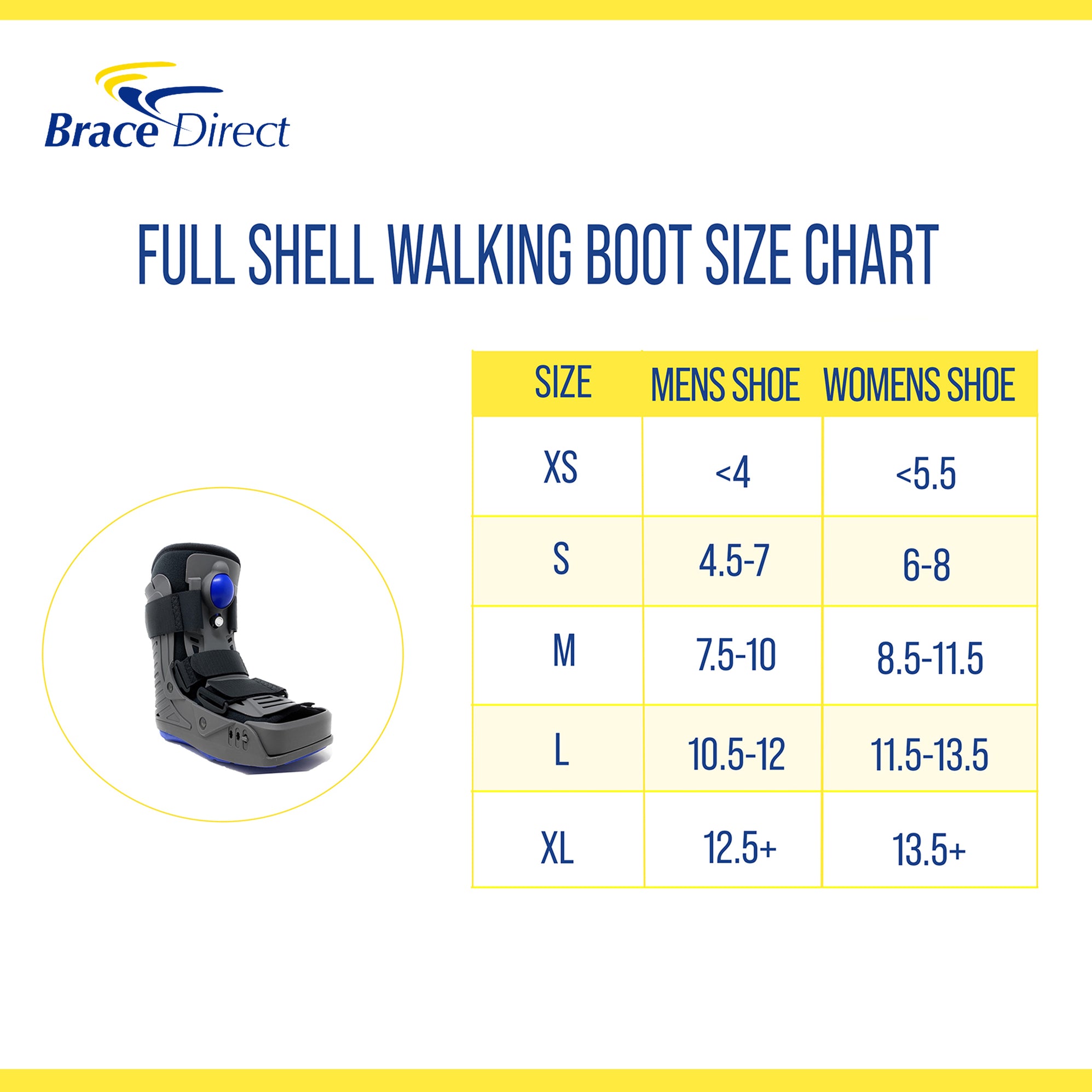 Lightweight Medical Full Shell Walking Boot with Air Pump - Short by ...