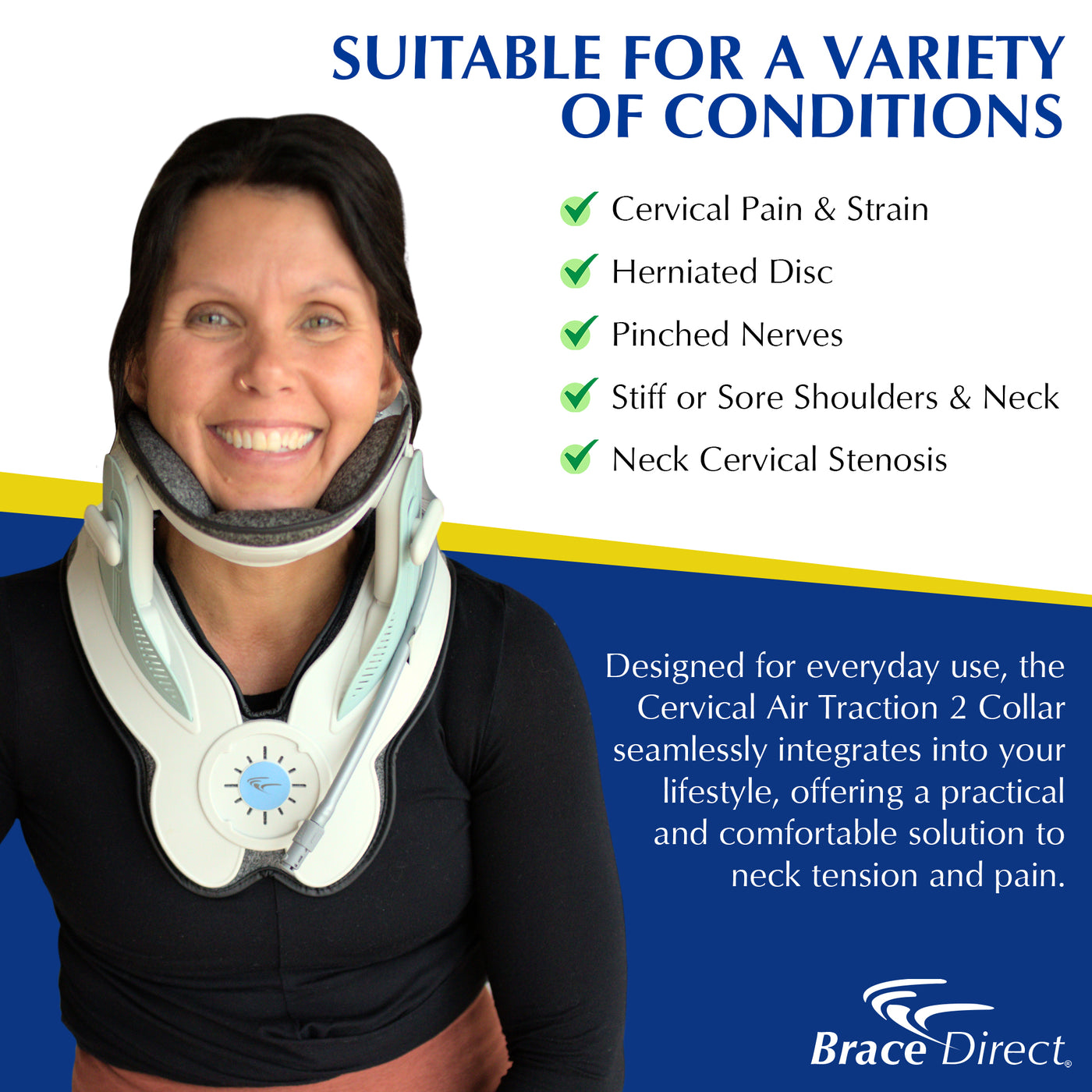 Brace Direct Cervical Air Traction 2 Collar - Customizable Neck Pain ...
