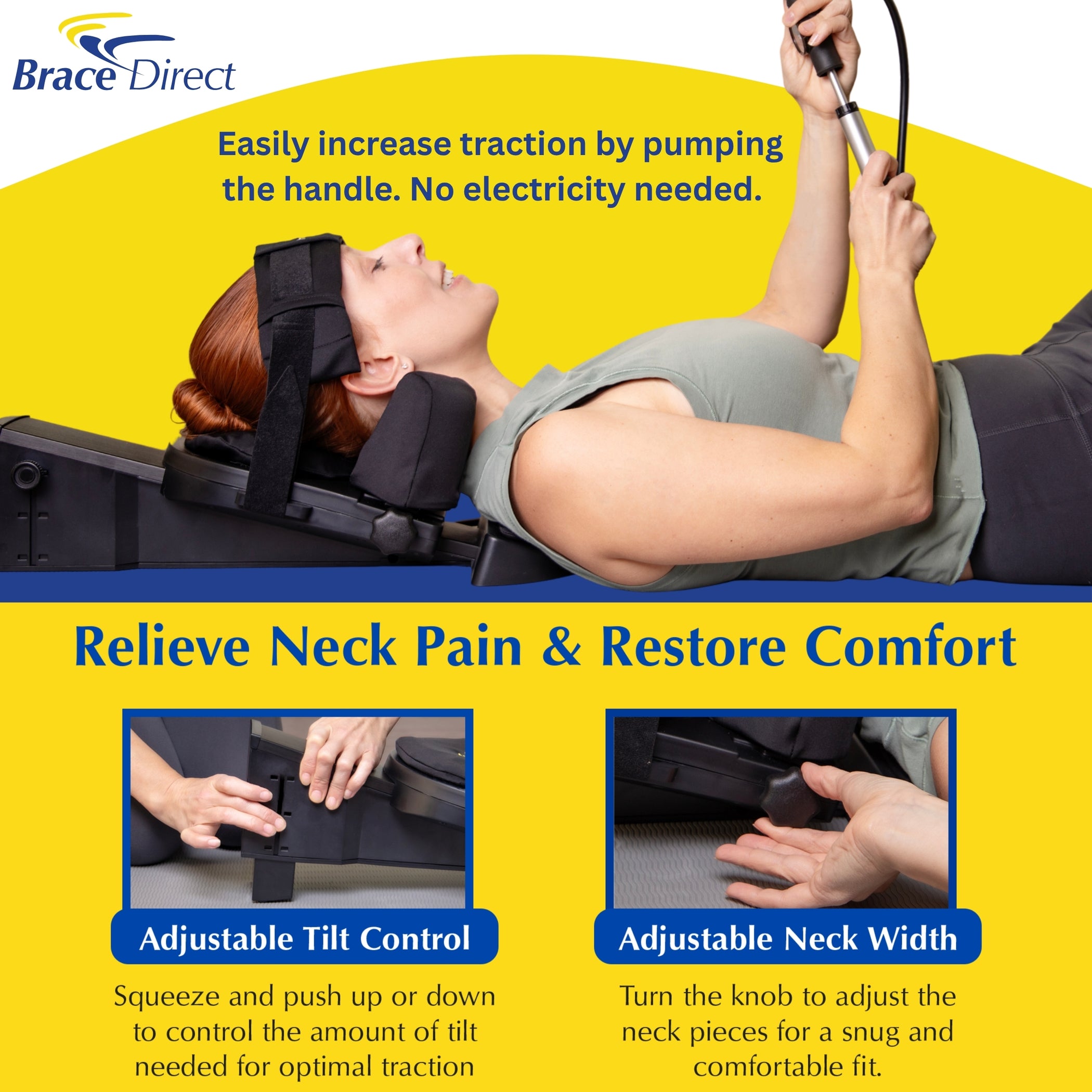 Brace Direct Cervical Traction Unit - Professional Grade At-Home Neck ...