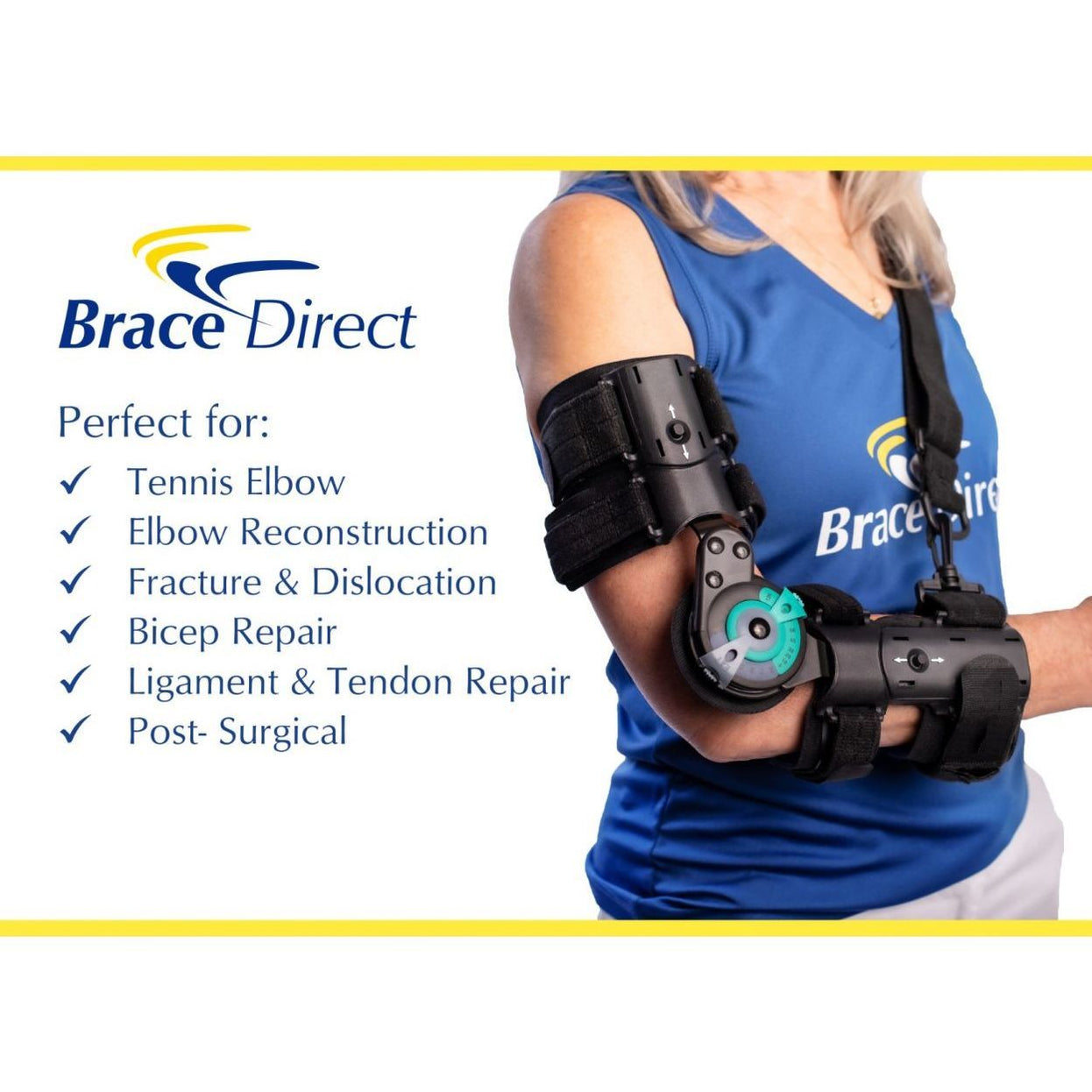 Brace Direct ROM Hinged Elbow Brace for Post-Op Elbow | BraceDirect.com