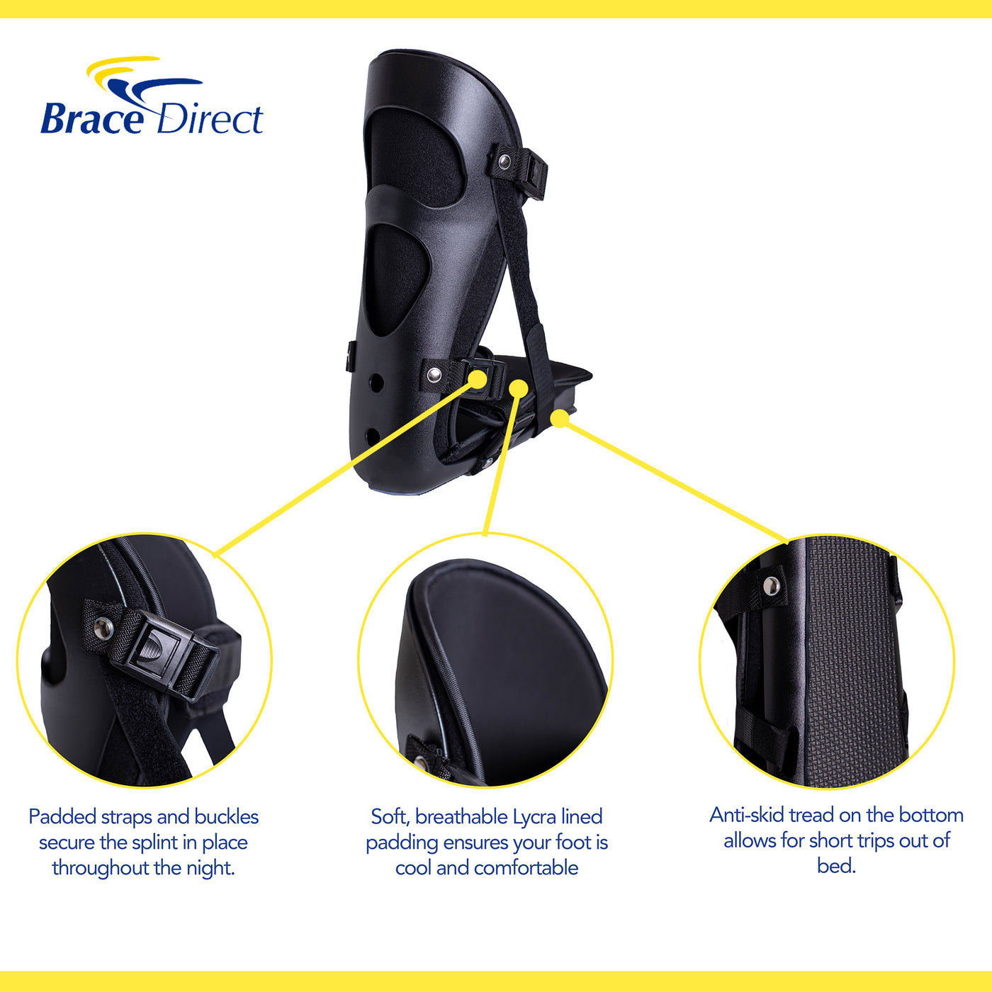 Brace Direct Plantar Fasciitis Adjustable Night Splint for Heel Pain ...