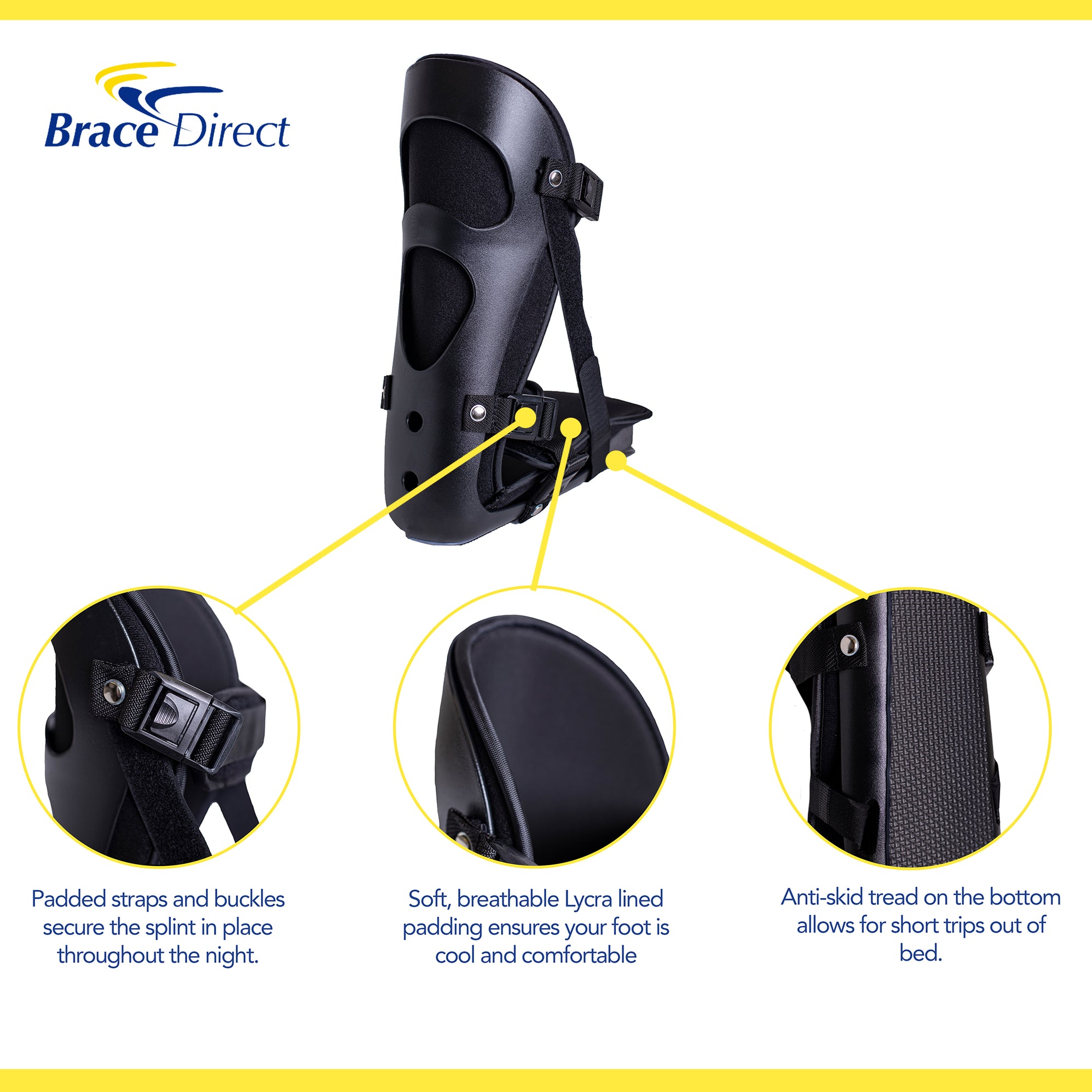 Brace Direct Plantar Fasciitis Adjustable Night Splint for Heel Pain ...