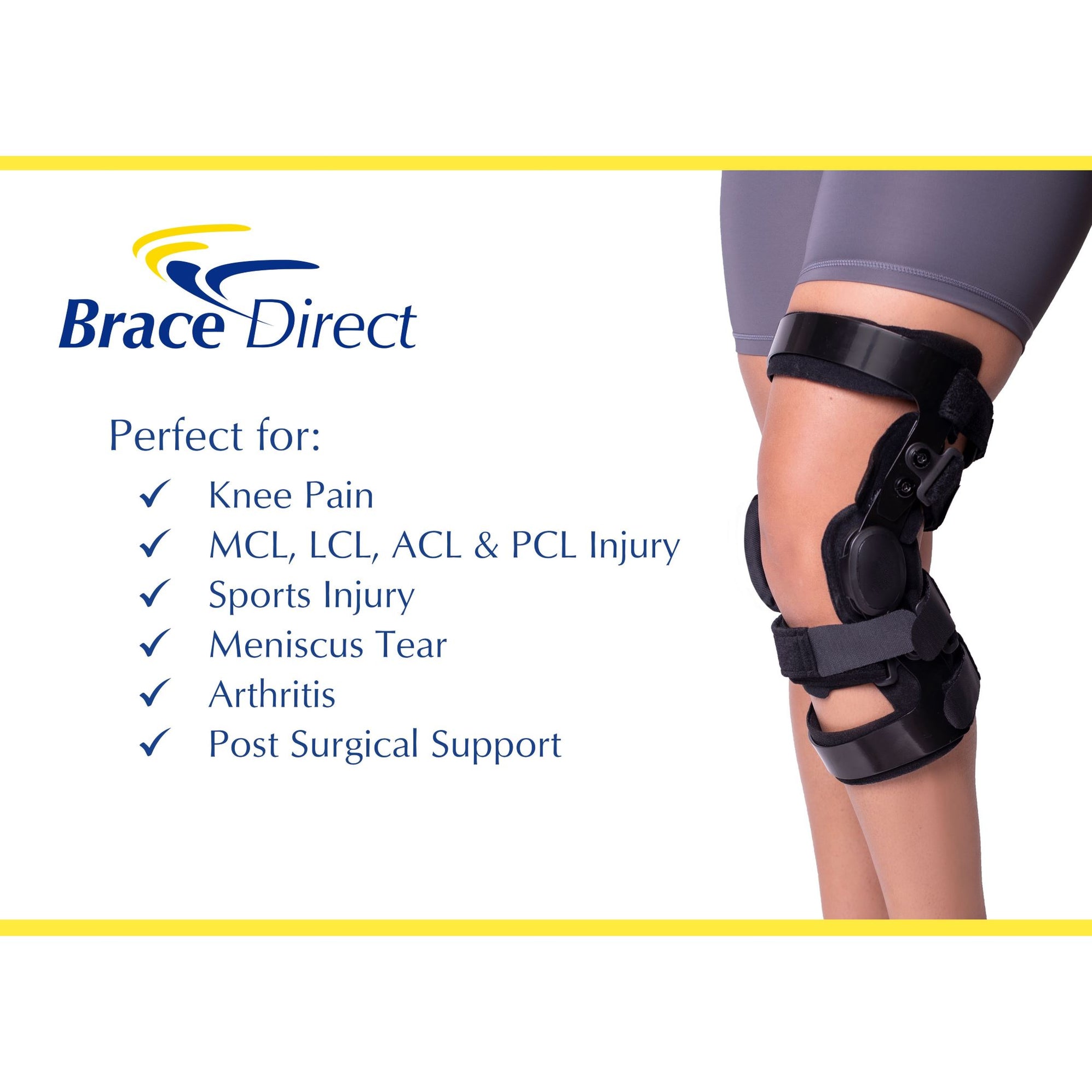 Dual Hinged ACL Knee Brace – Advanced Support & Comfort — Brace Direct