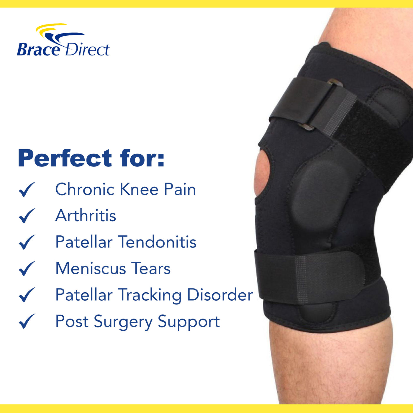 Brace Direct Internal Deluxe Knee Brace with Hinge – Superior Knee ...