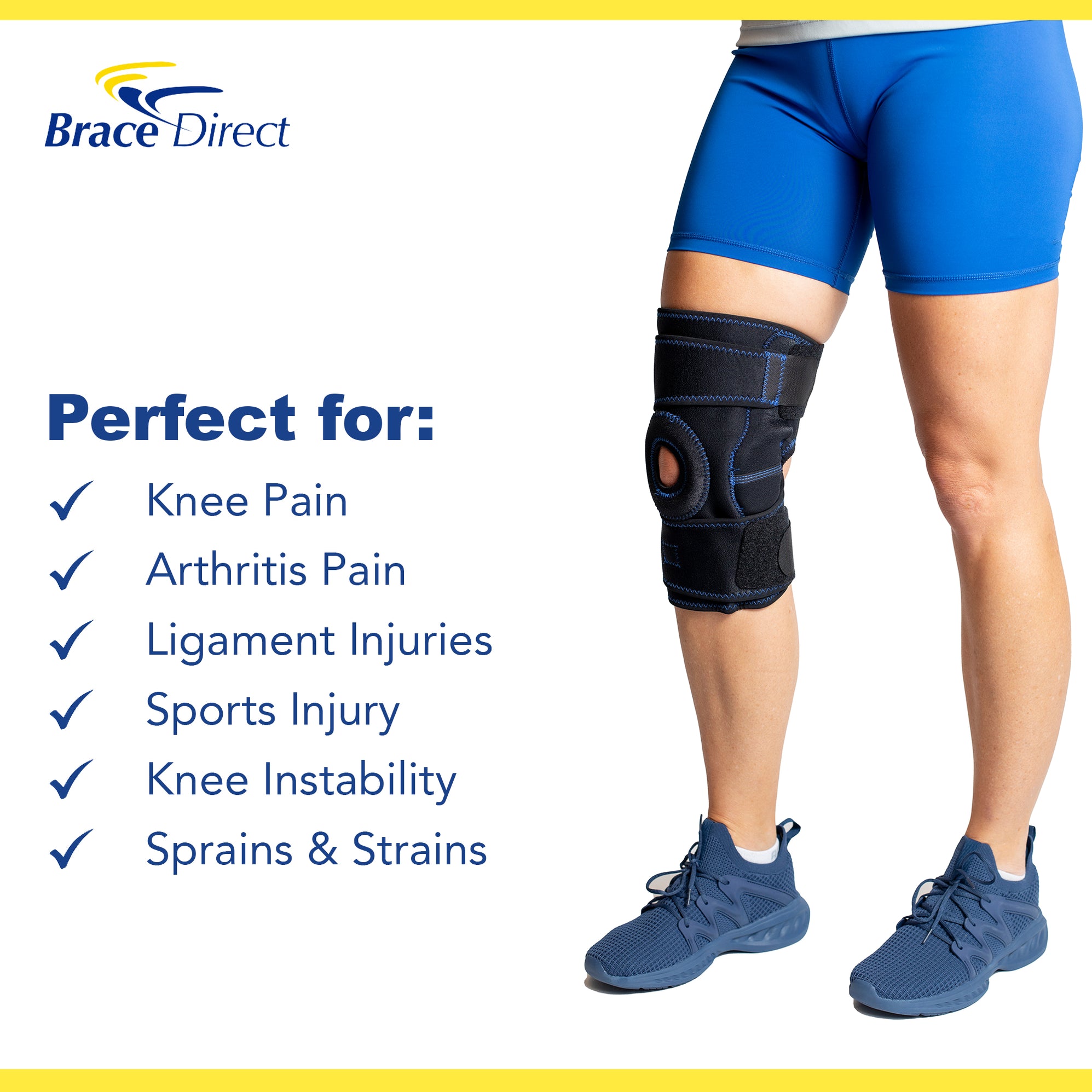 Brace Direct Hinged Knee Brace with Patella Stabilizer for Enhanced ...