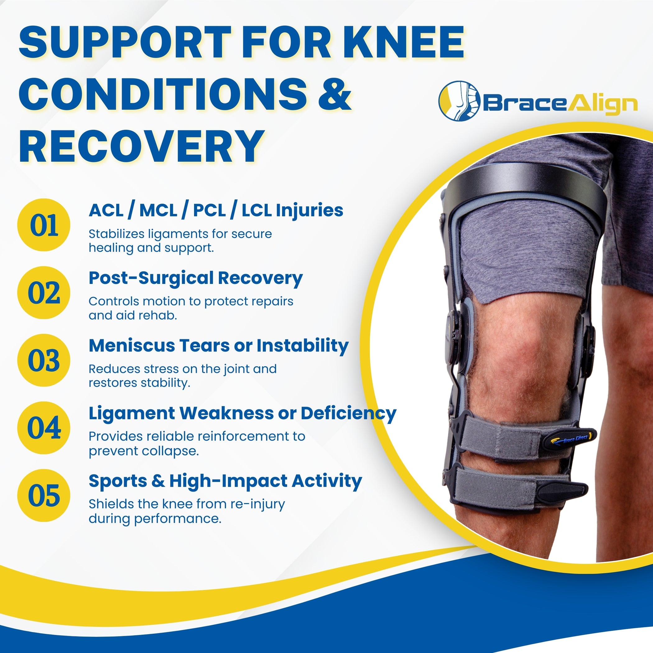 Brace Align Apex ACL Stabilizer Knee Brace - Double Upright Ligament ...