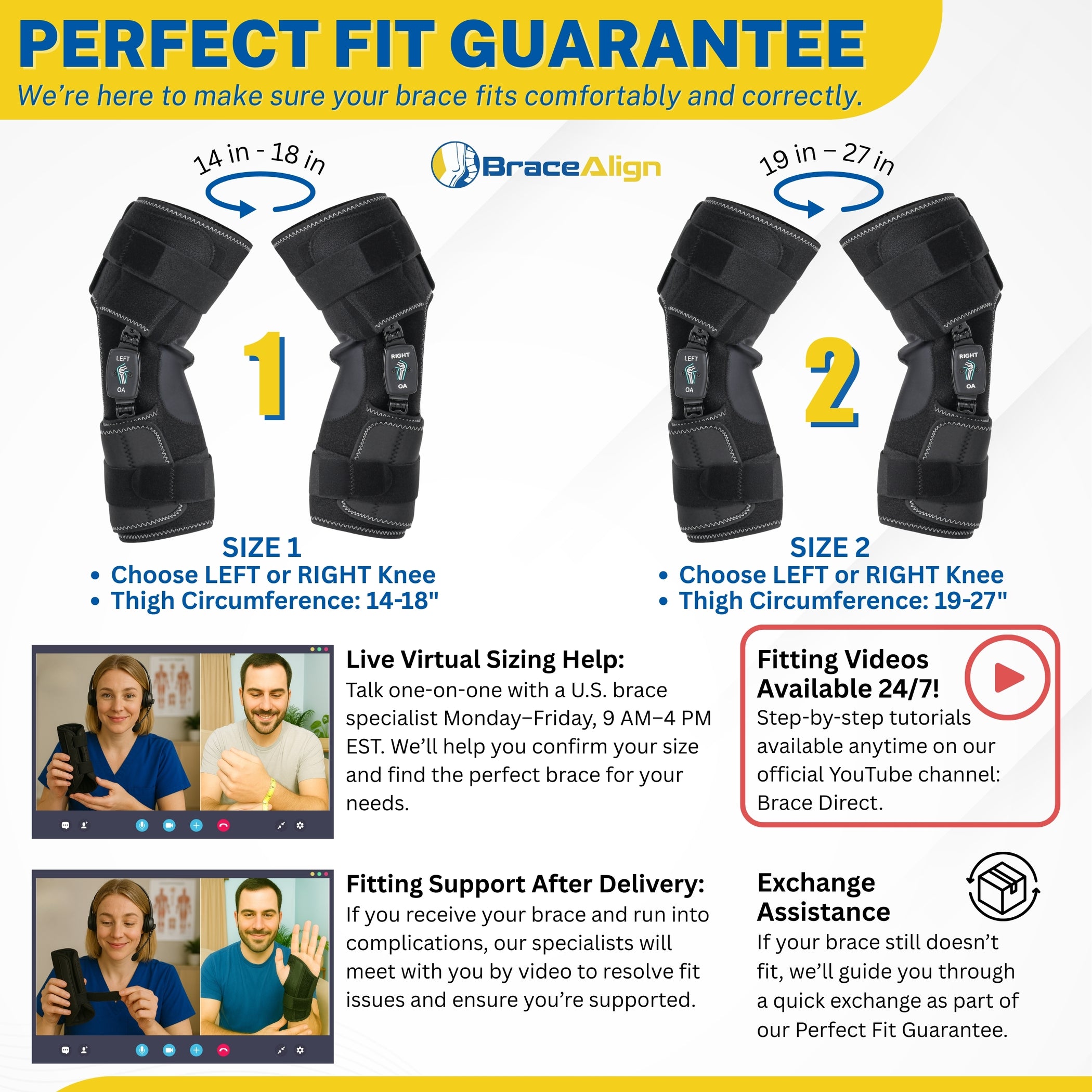 Brace Align Soft Osteoarthritis Knee Brace - Adjustable OA Support with ...