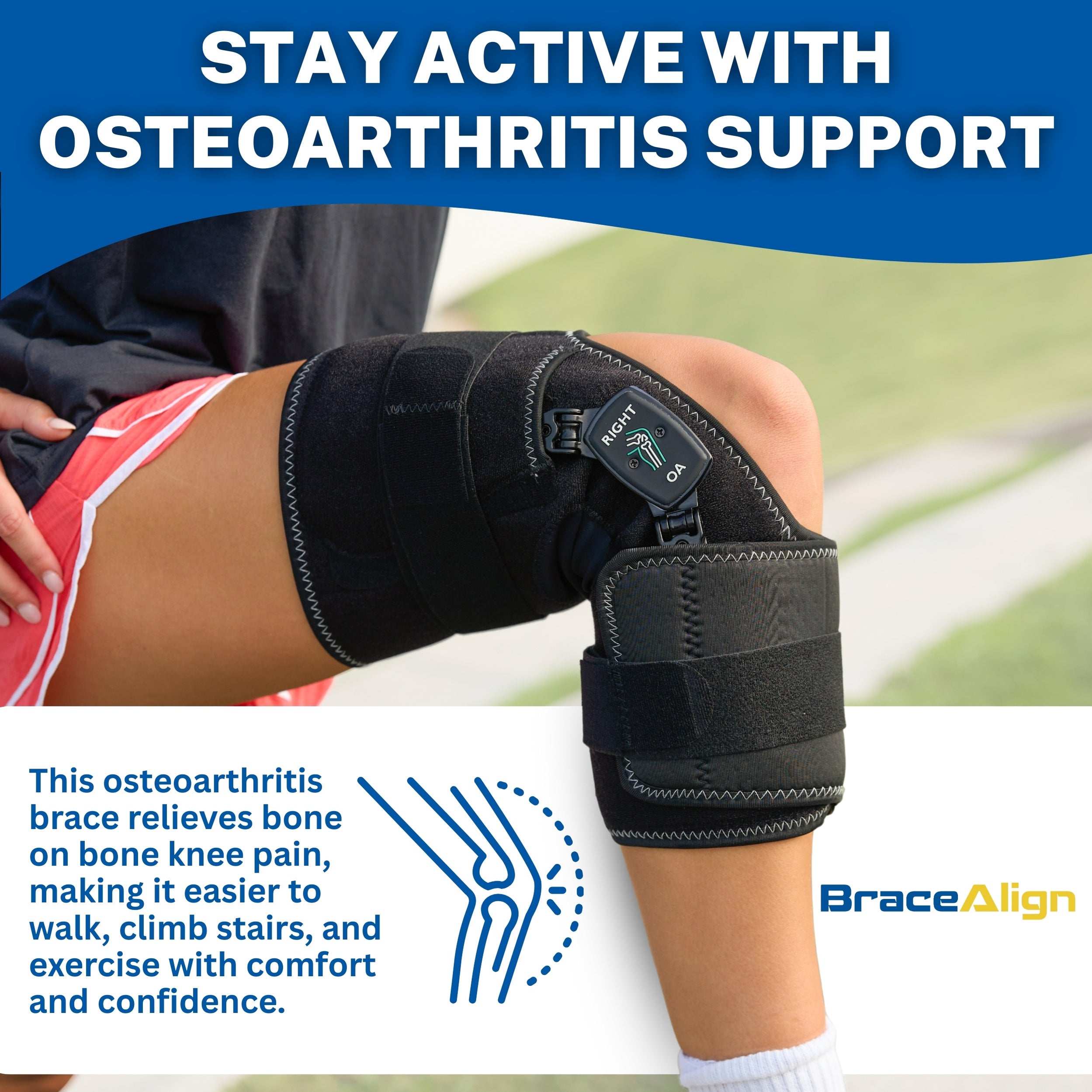 Brace Align Soft Osteoarthritis Knee Brace - Adjustable OA Support with ...