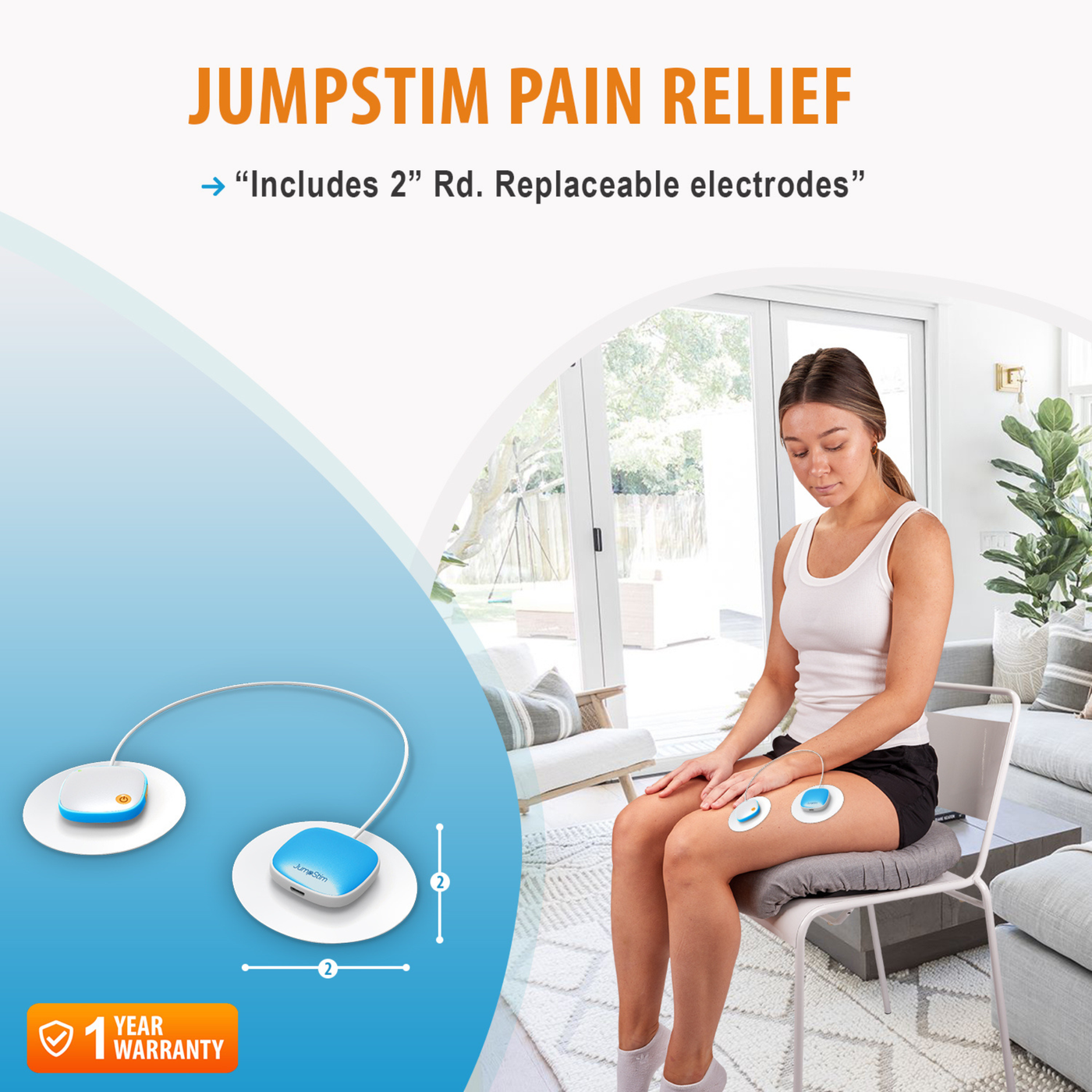 JumpStim TENS Muscle Massager by Brace Direct – Wearable Double Pad ...